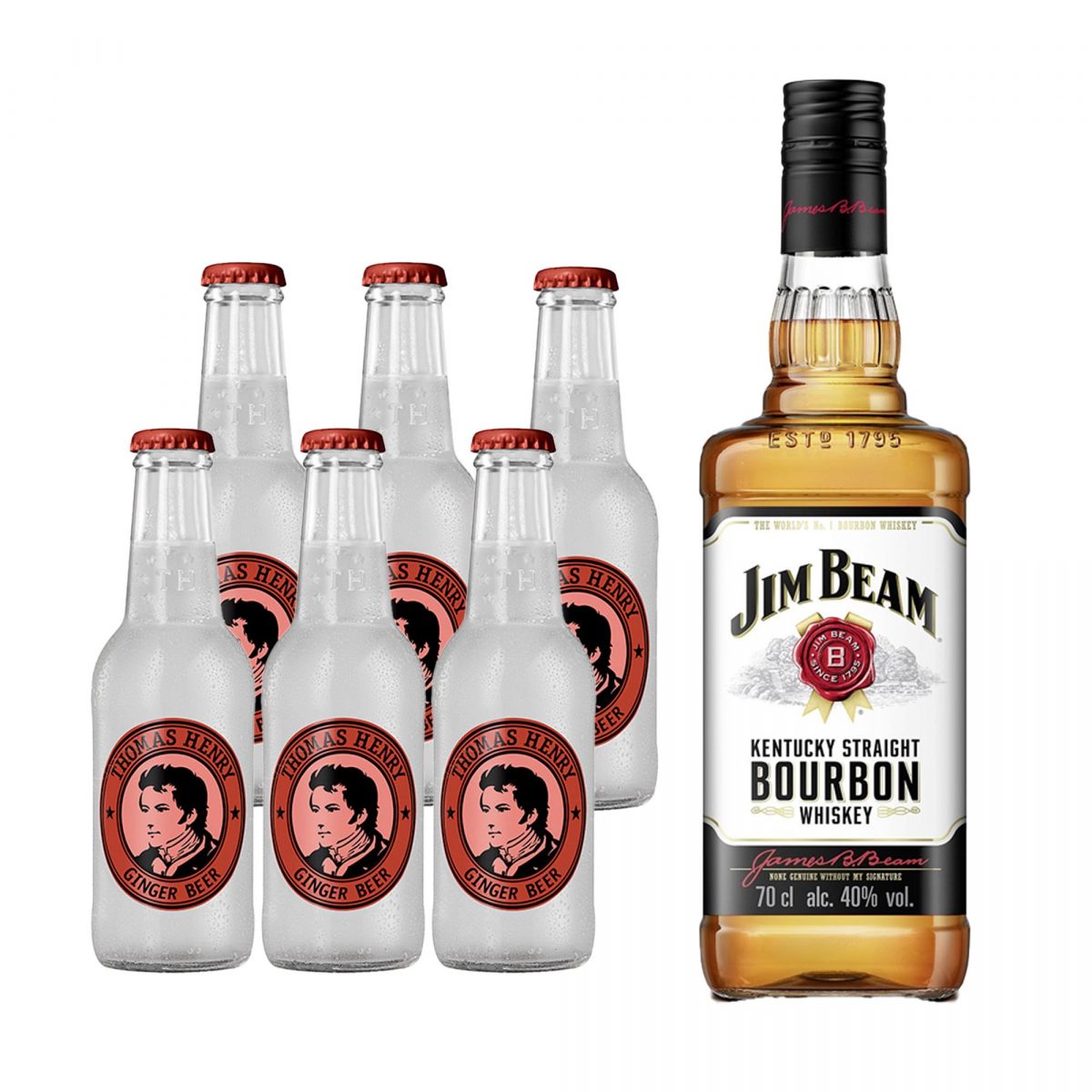 Jim Beam Whiskey + Thomas Henry Ginger Beer (Whisky & Mixer csomag ...